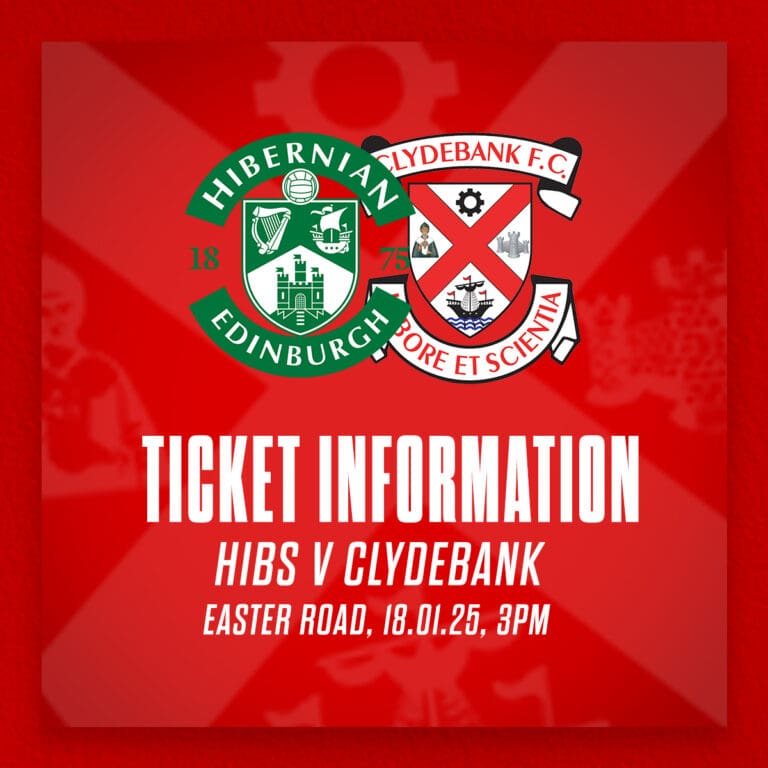 Hibs tickets on sale now - Clydebank Football Club